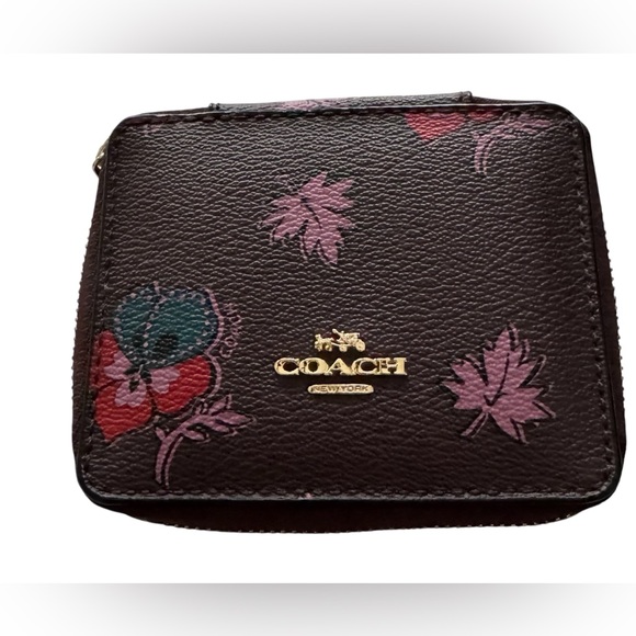 Coach | Bags | Coach Deep Purple Floral Travel Jewelry Box | Poshmark